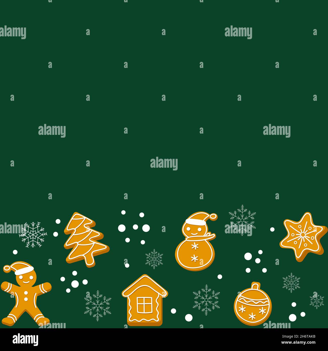 Gingerbread border seamless pattern. Winter seamless patterns with ...