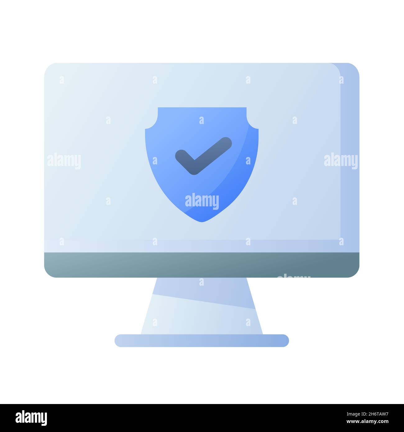 desktop shield safe protected security single isolated icon with smooth ...