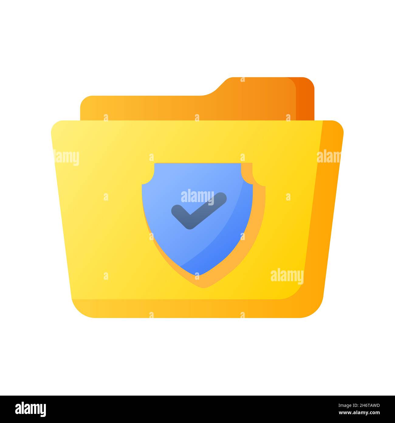 folder secure shield encryption single isolated icon with smooth style ...