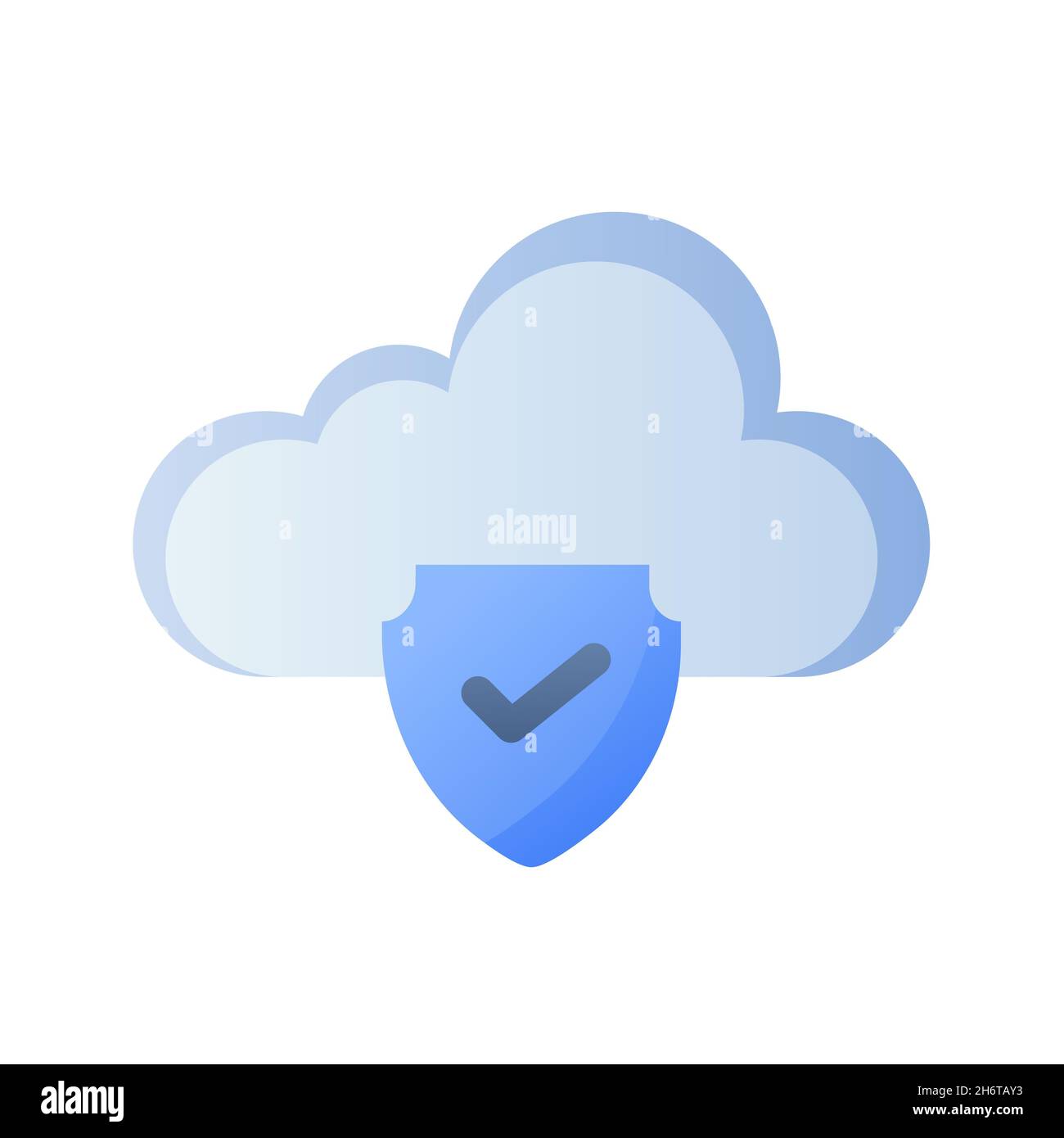 cloud shield security verified and secured single isolated icon with ...
