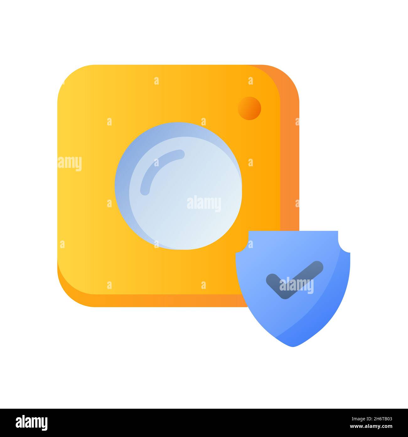 security camera shield video monitored single isolated icon with smooth ...