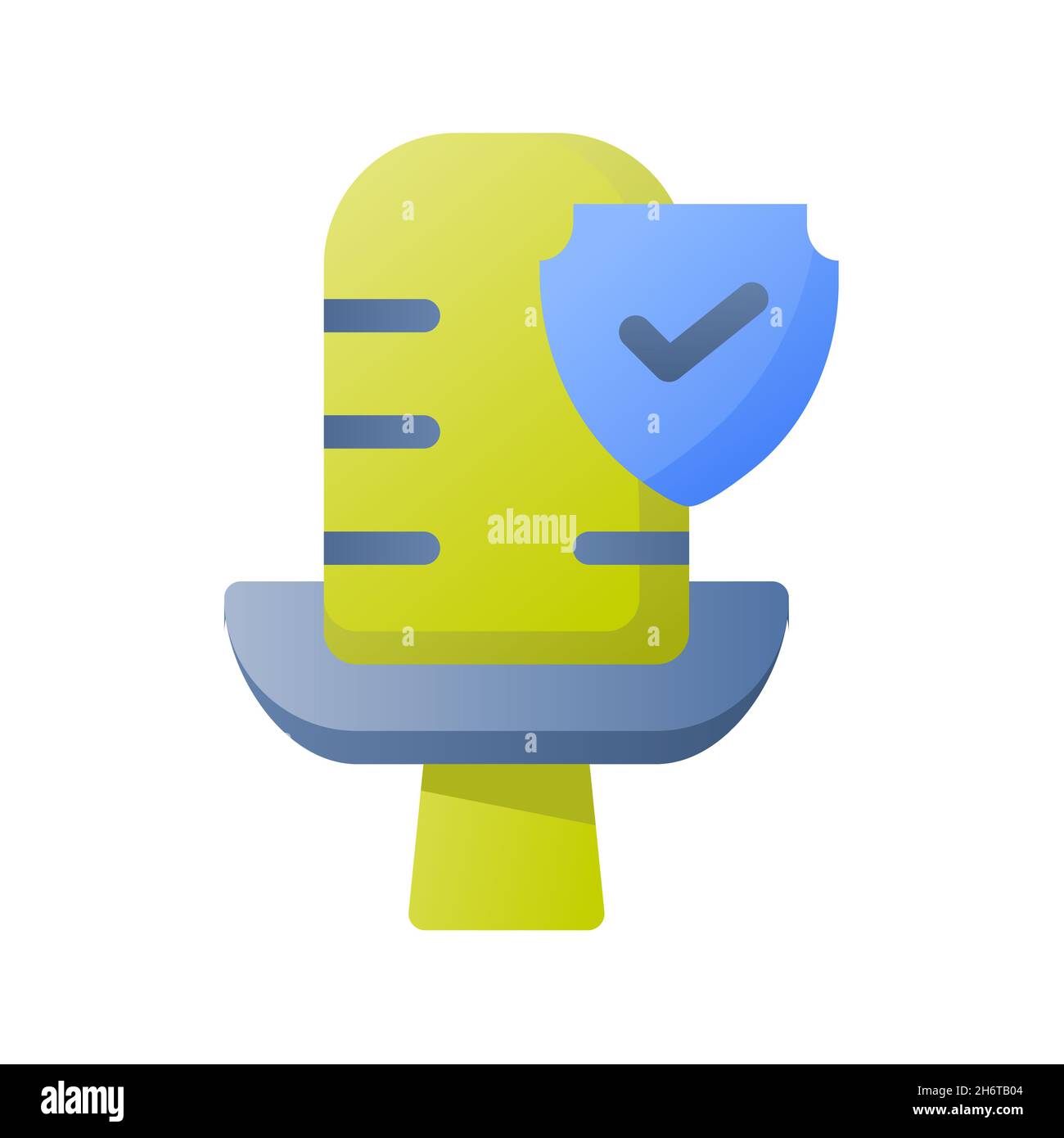 microphone shield secure podcast single isolated icon with smooth style ...