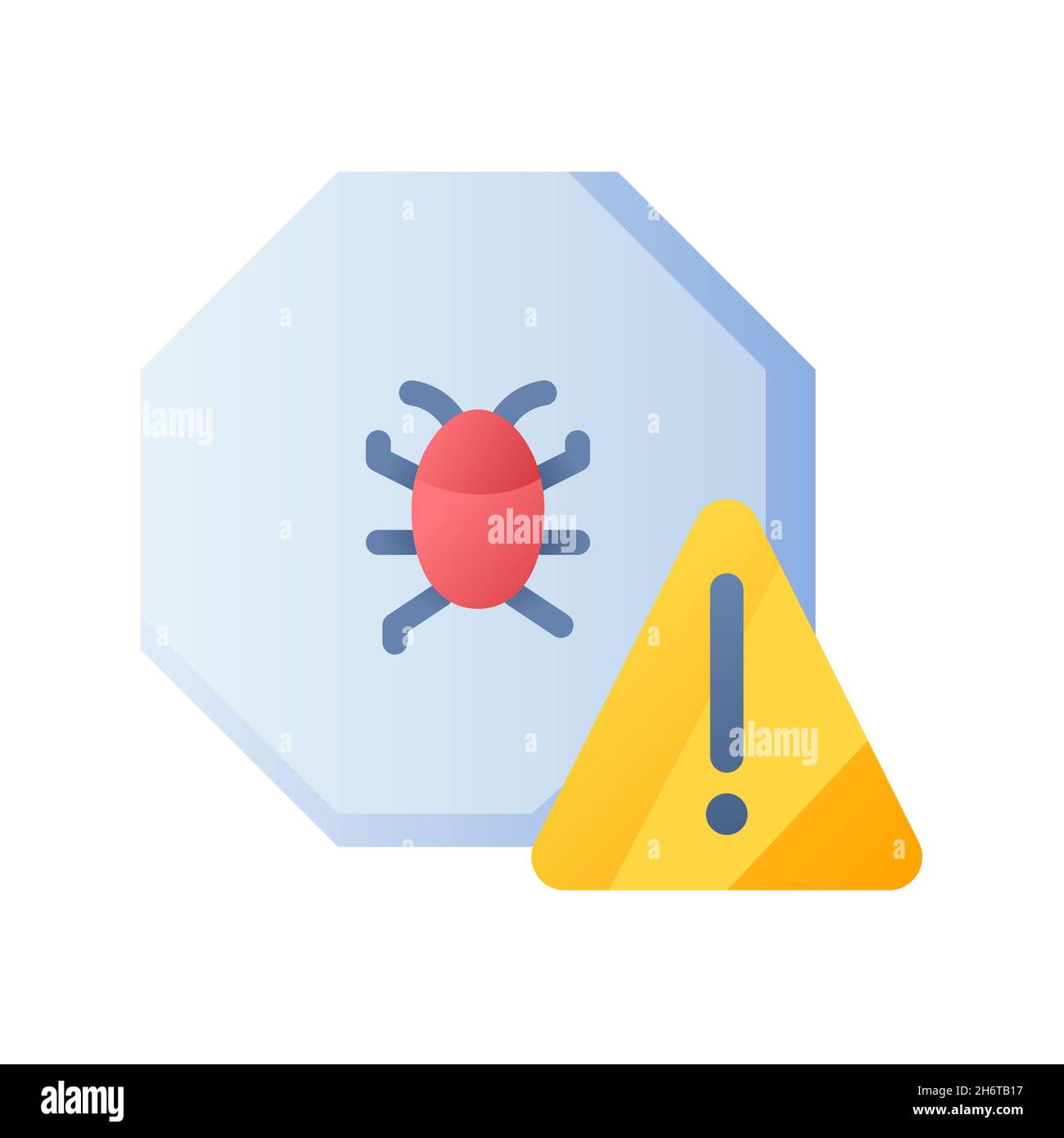 warning sign bug alert danger single isolated icon with smooth style ...