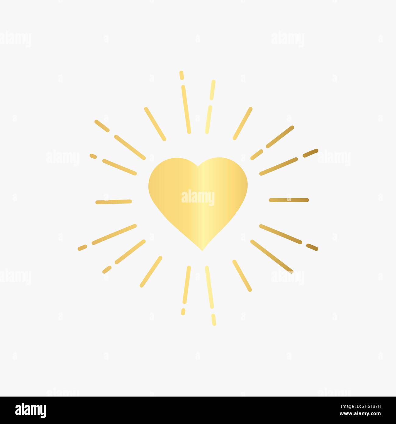Vector art Illustration of shining heart, heart symbol, gold color ...