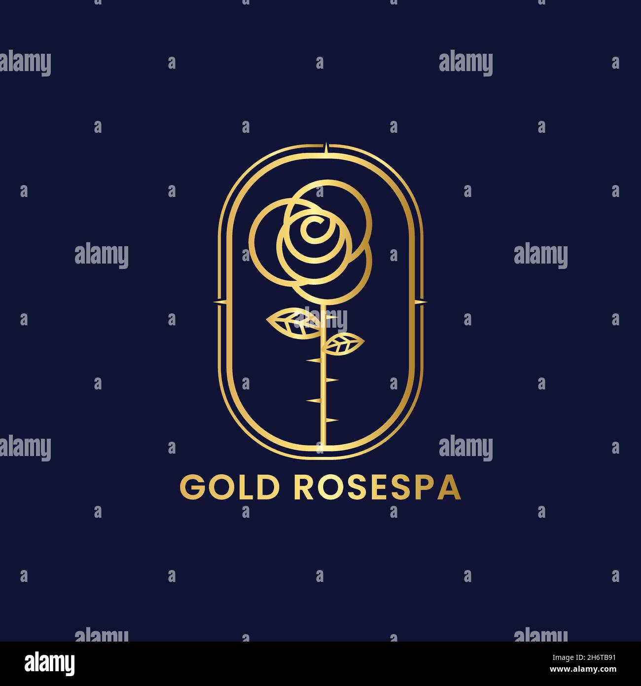 Rose line art logo. luxury floral beauty spa, fashion, skin care ...
