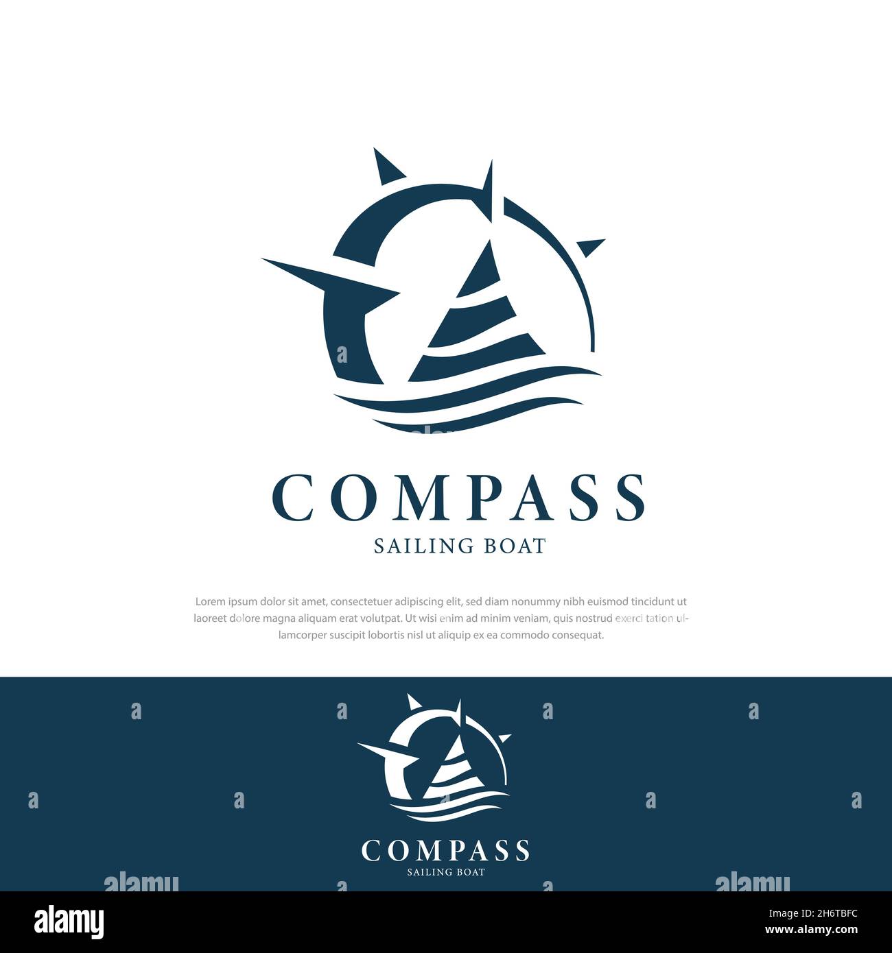 Vector illustration of wavy sailboat logo design. abstract sailing ship ...