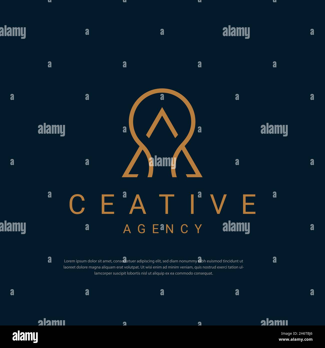 Unique creative simple abstract business art logo style A shaped line ...