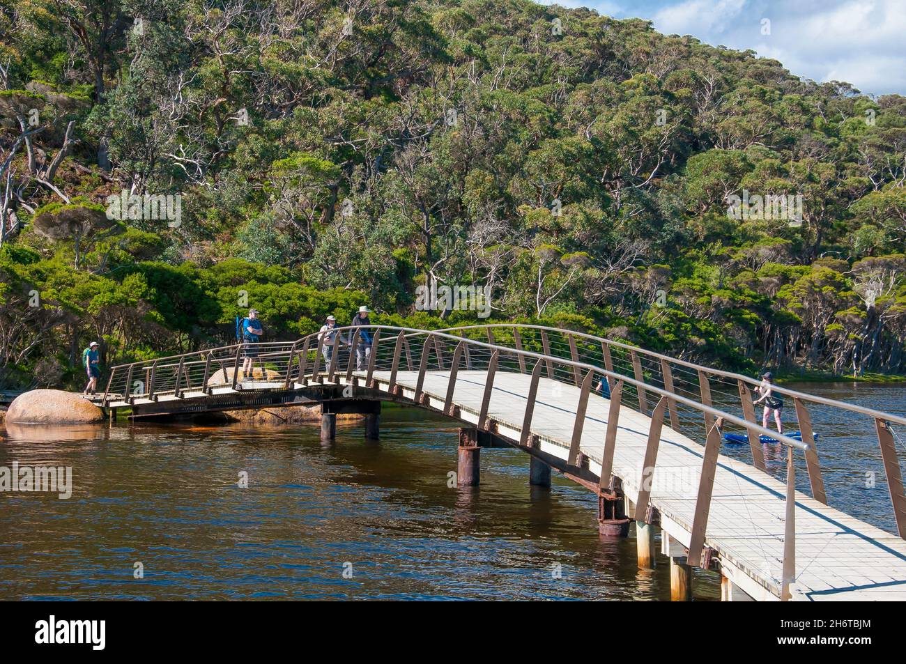 Footbridge over the Tidal River at Wilsons Promontory National Park ...
