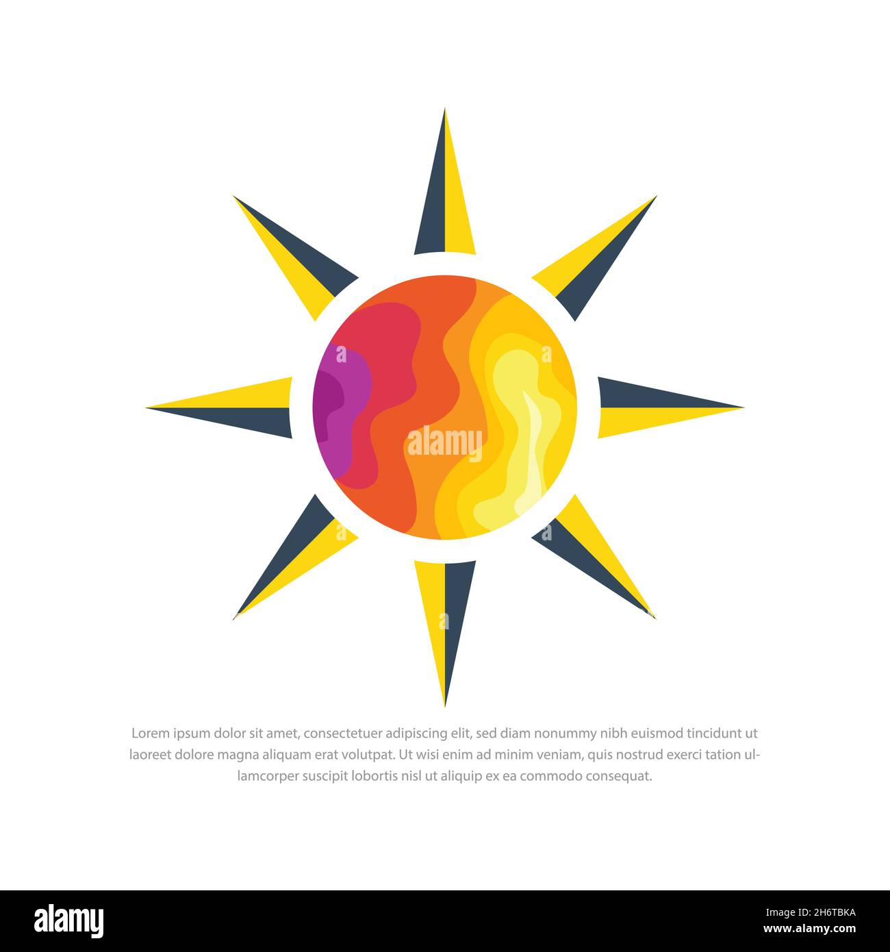 Sun logo icon vector illustration geometric abstract triangle graphic ...