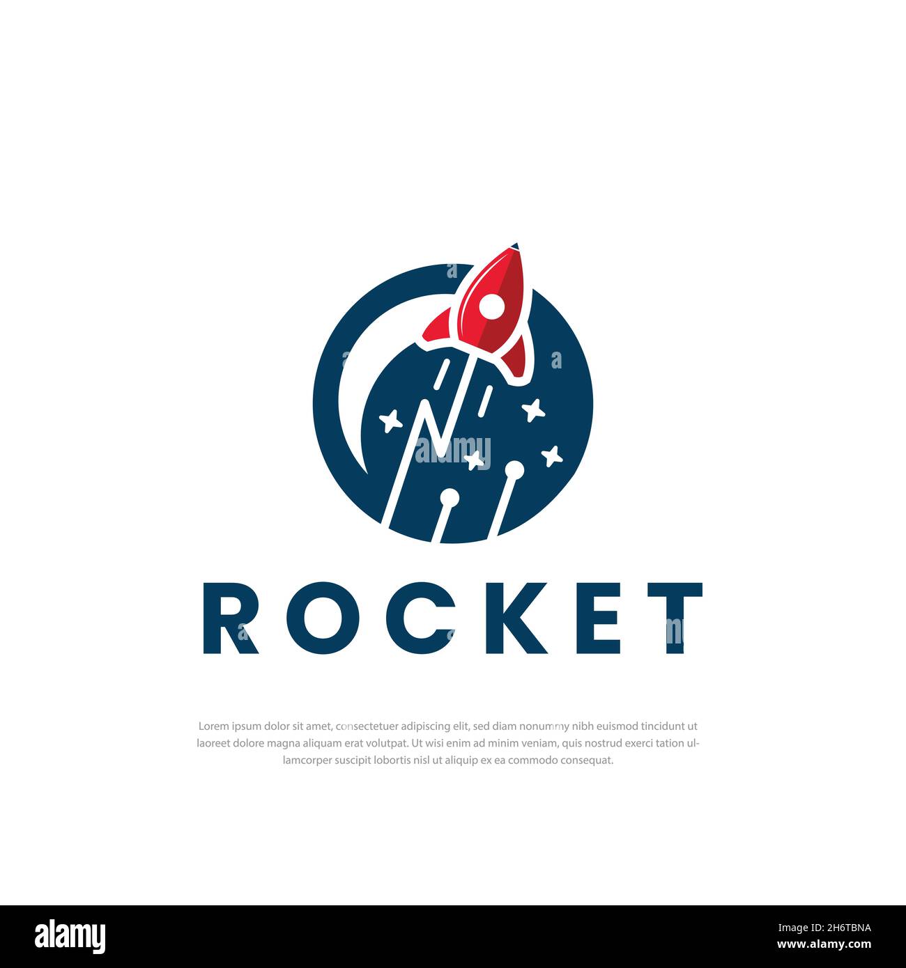 Rocket design template logo around planet rocket vector illustration ...