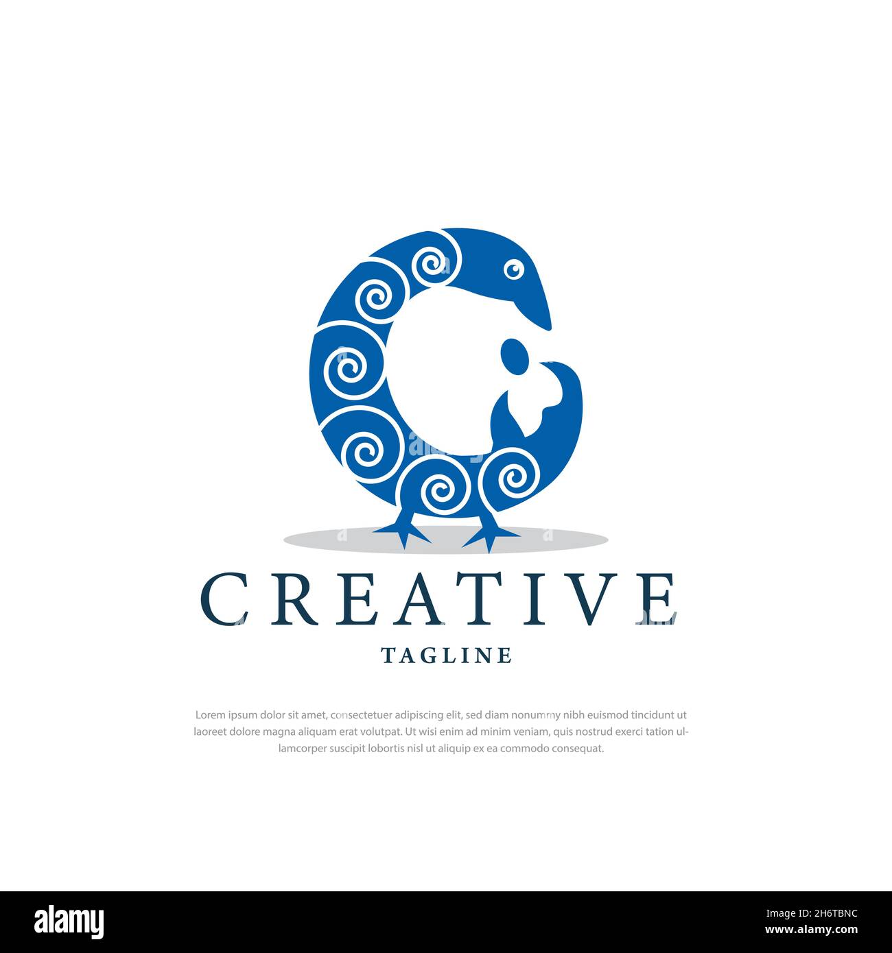 Unique bird logo. Simple style blue illustration bird vector Stock ...