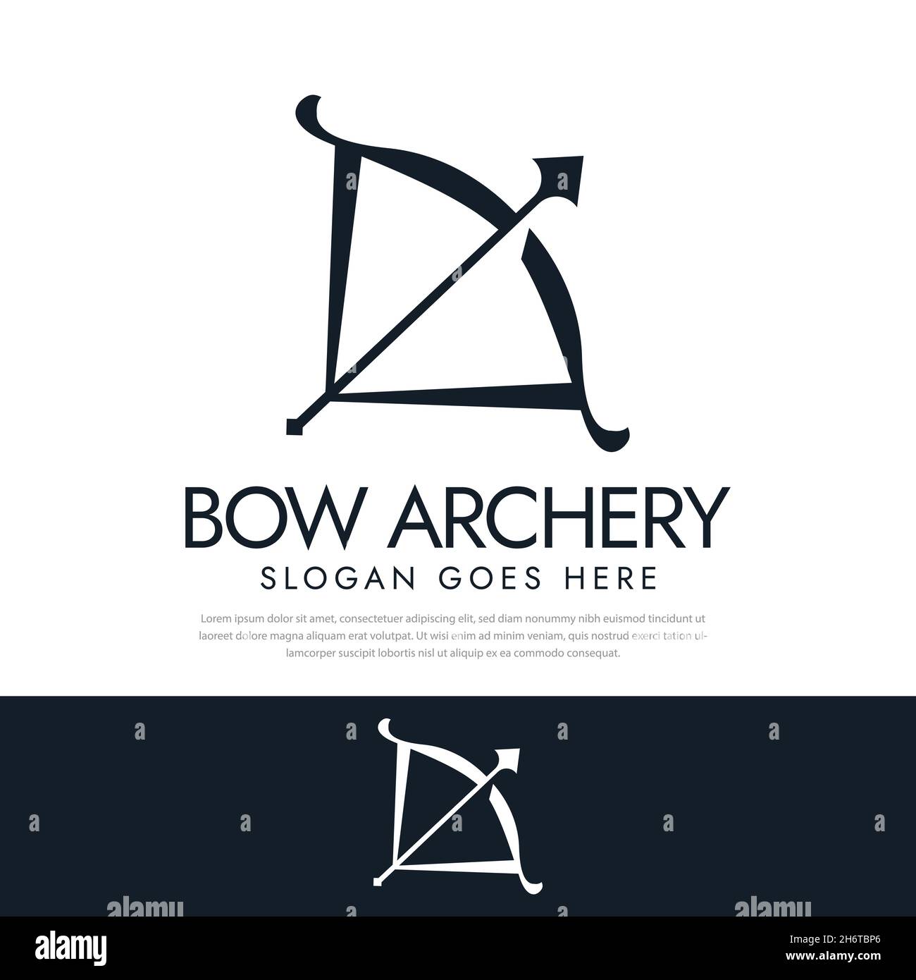 Bow Arrow Logo Arch Arrow Starting Arrow Illustration Stock Vector