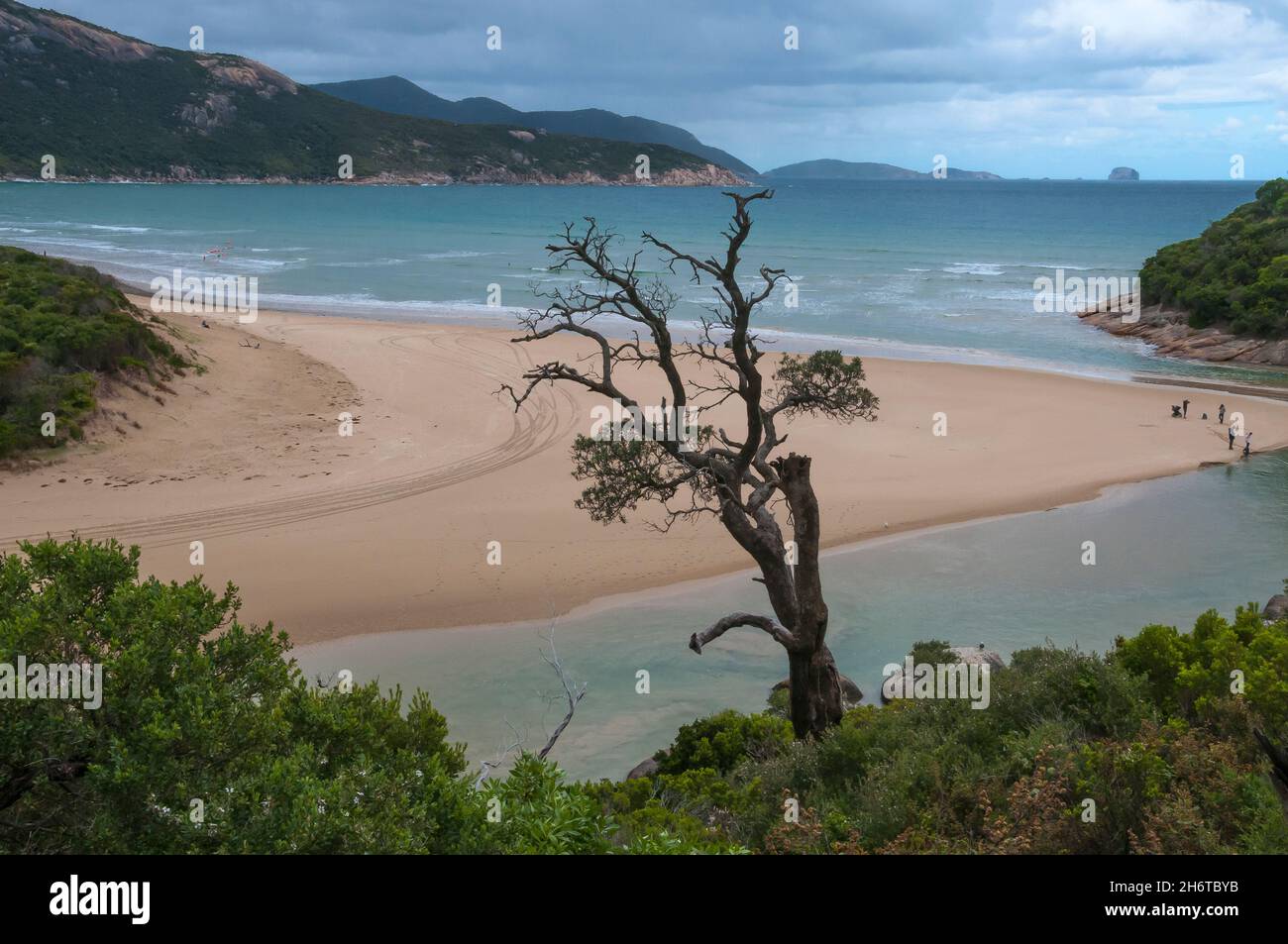 Tidal River mouth at Norman Bay, Wilsons Promontory National Park ...