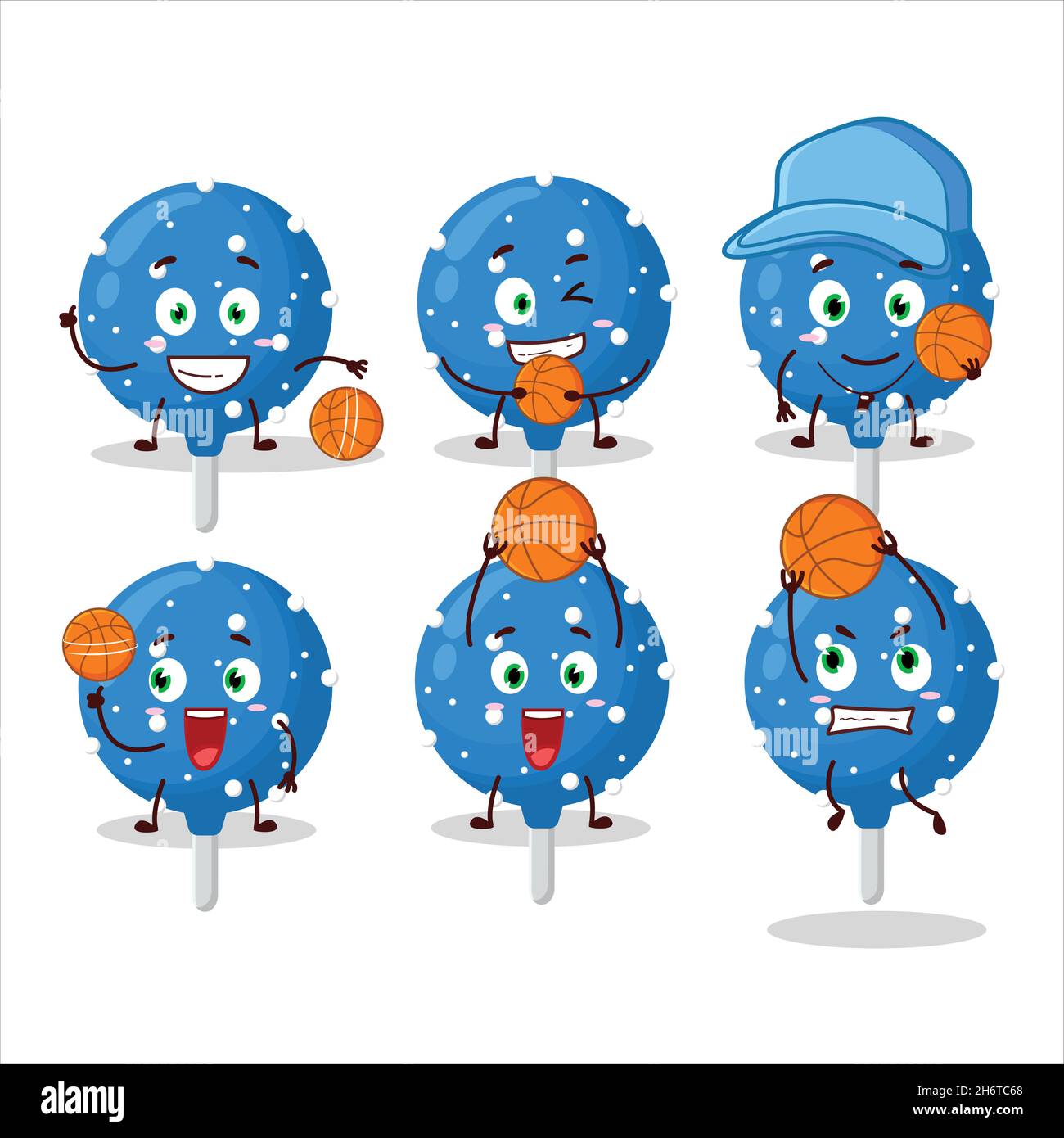 Talented snowflake blue candy cartoon character as a basketball athlete ...