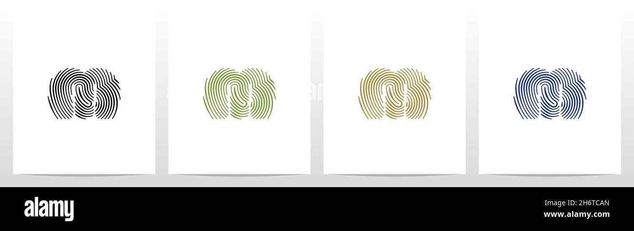 Finger Print Letter Logo Design M Stock Vector Image & Art - Alamy