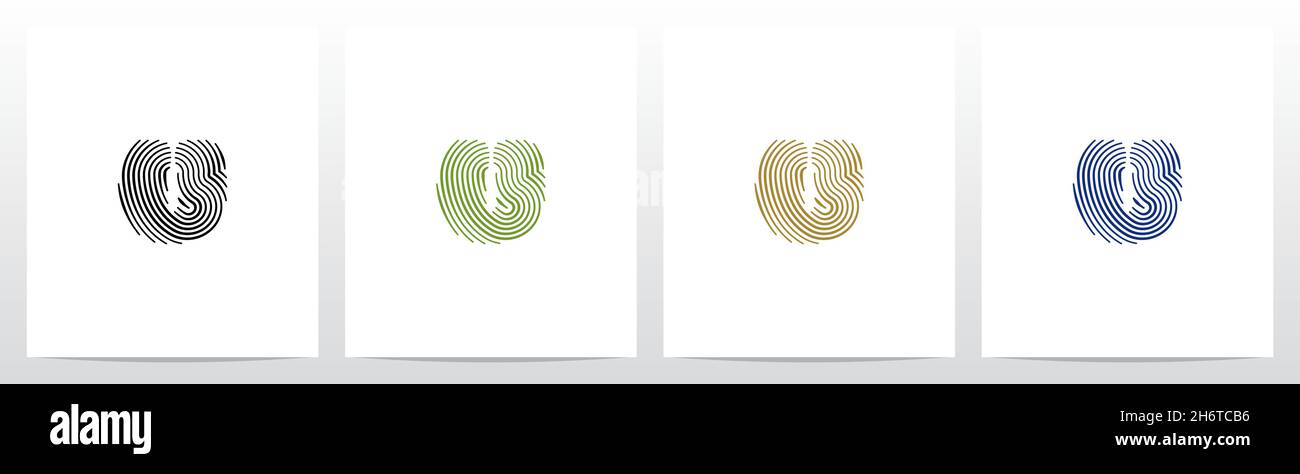 Finger Print Letter Logo Design U Stock Vector Image & Art - Alamy