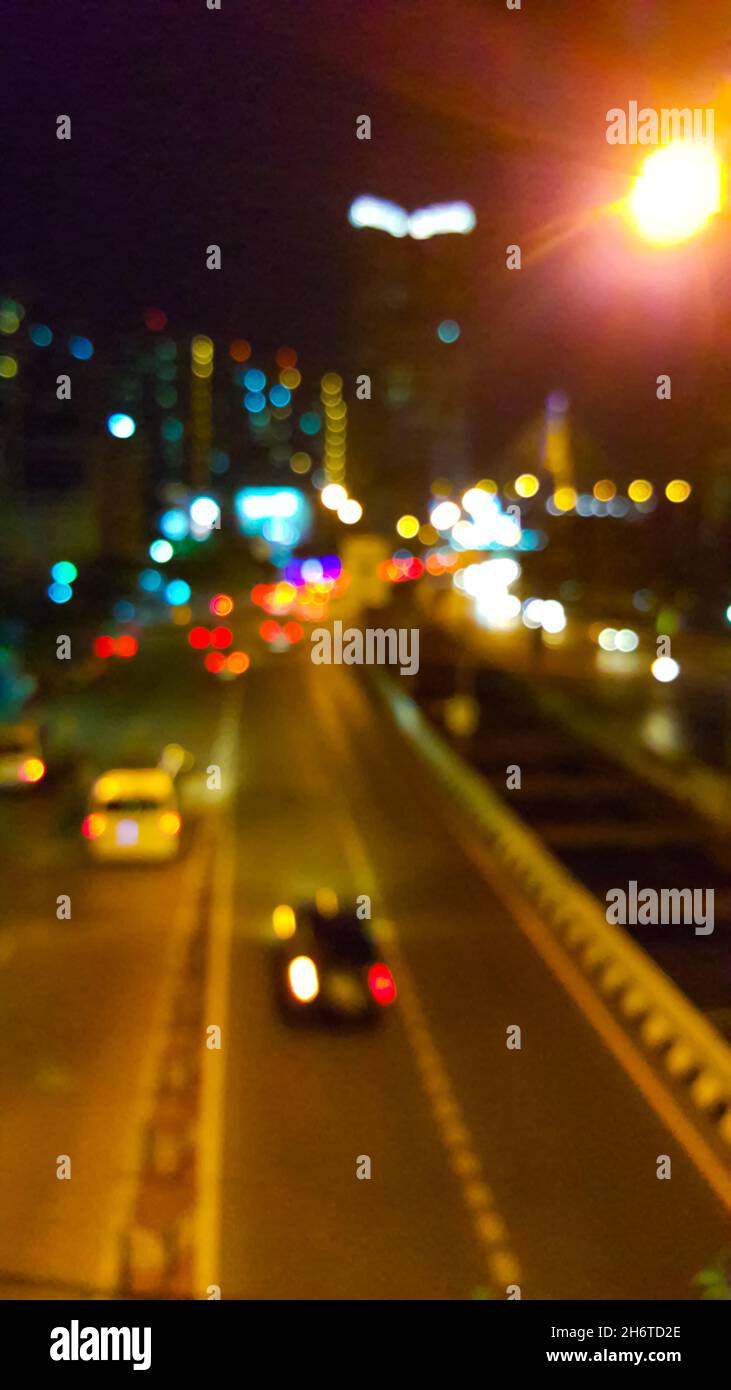 Bokeh driving on night highway hi-res stock photography and images - Alamy