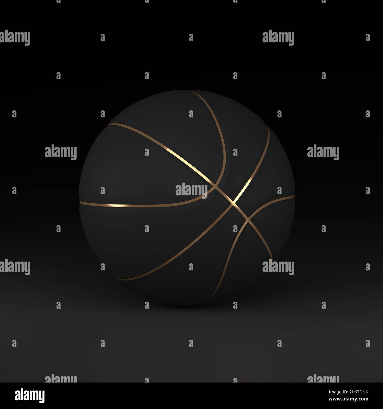 Black and gold elegant basketball on a dark background. 3D Render Stock ...