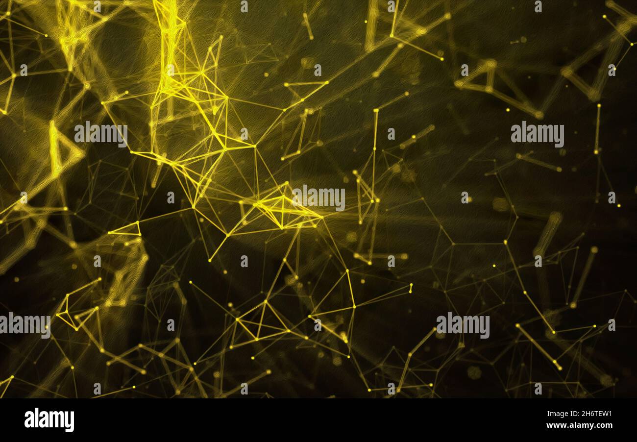 Abstract Science Background With Particles And Plexus Connected Lines Network Connection Plexus