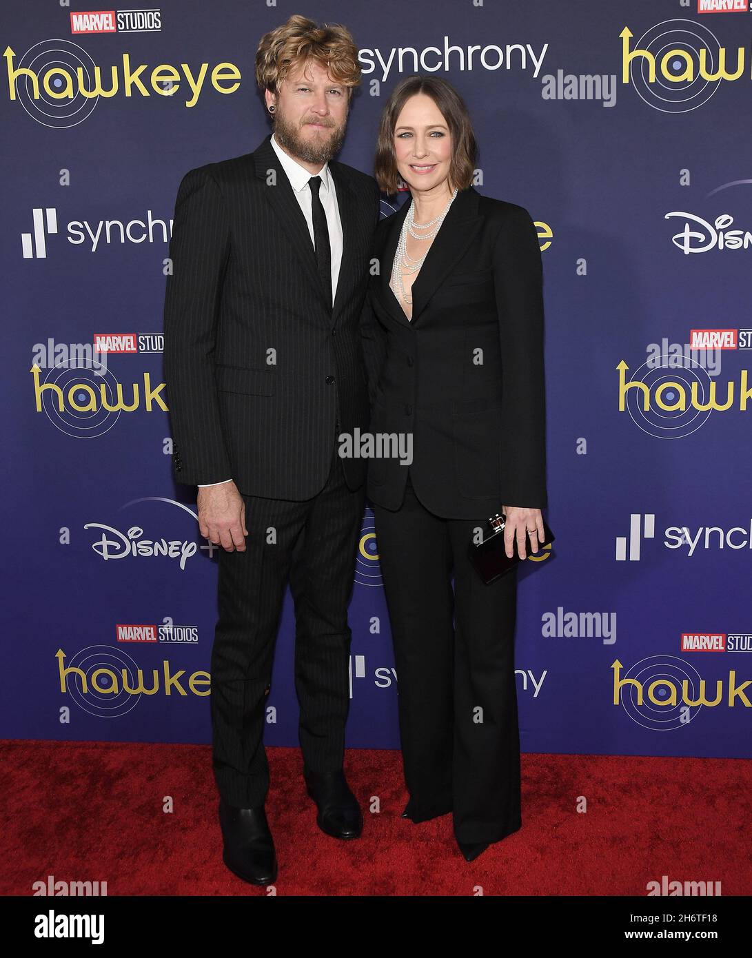 (L-R) Renn Hawkey and Vera Farmiga arrives at the Marvel Studios ...