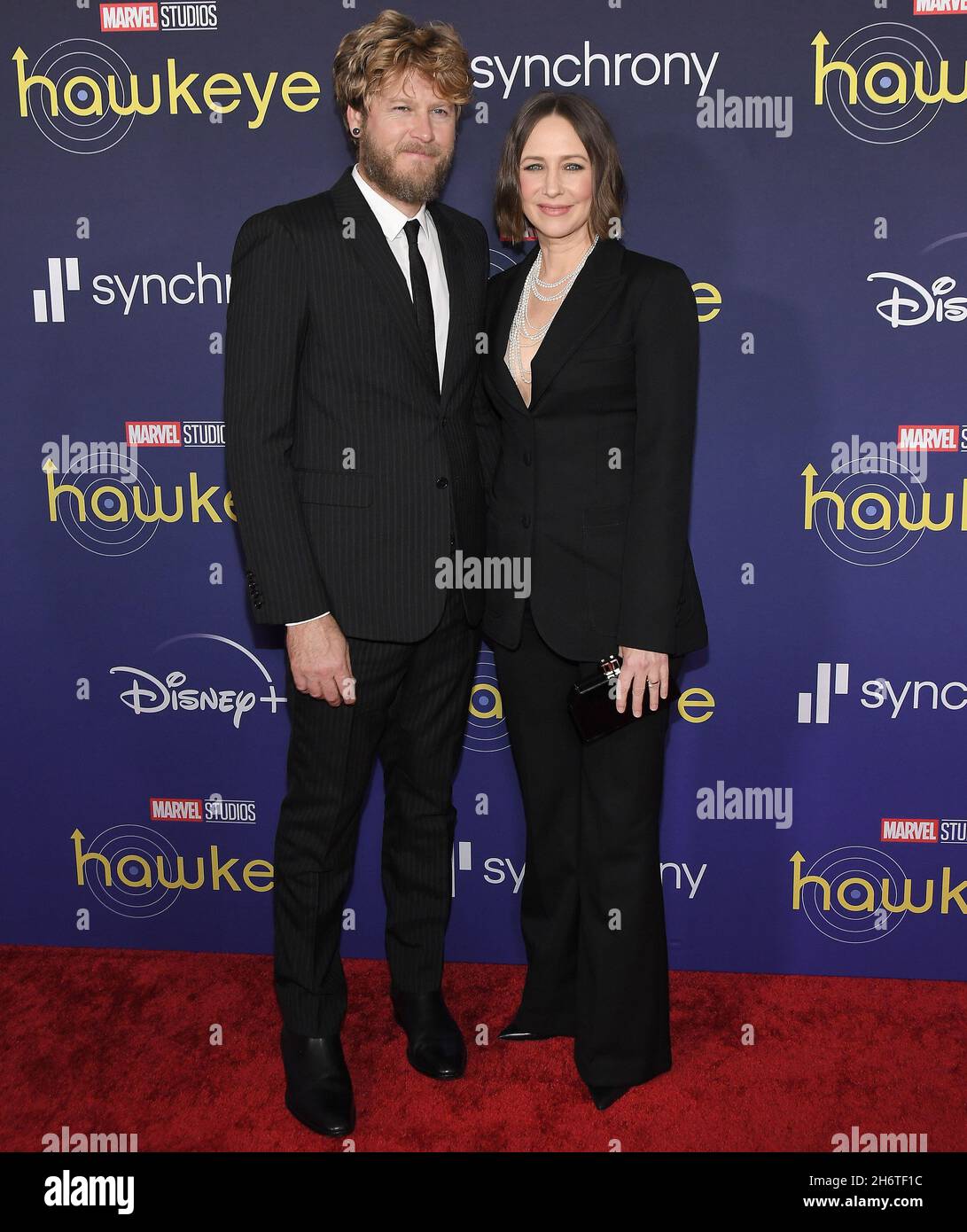 (L-R) Renn Hawkey and Vera Farmiga arrives at the Marvel Studios ...
