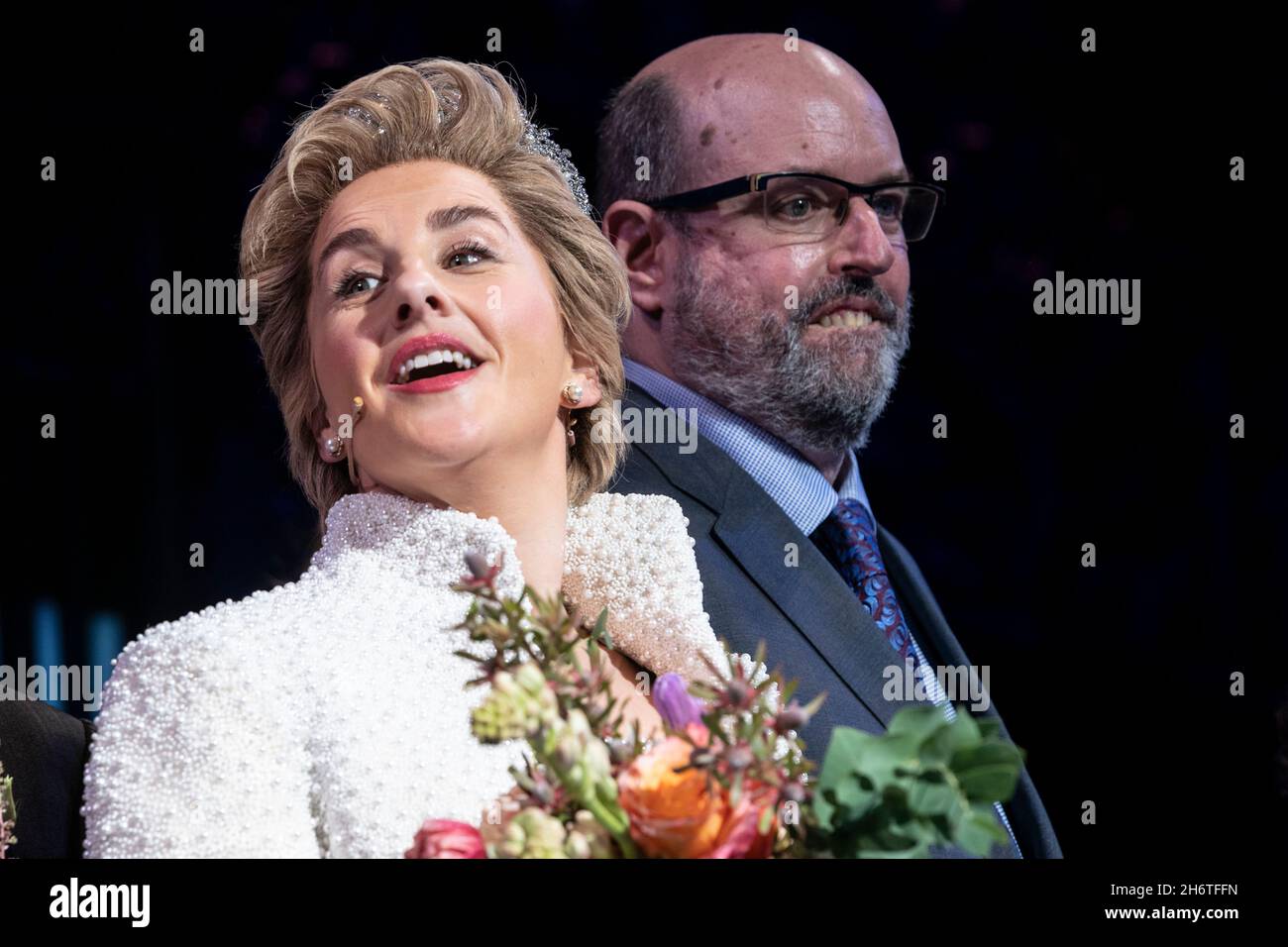 New York, NY - November 17, 2021: Jeanna de Waal and Christopher Ashley ...