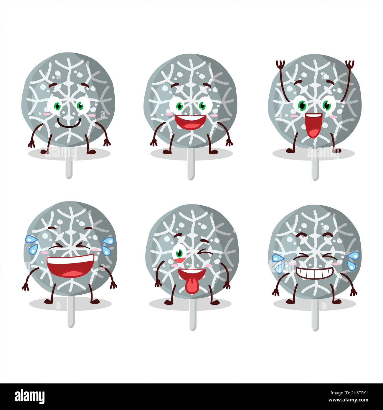 Cartoon character of snowflake cookies candy with smile expression ...