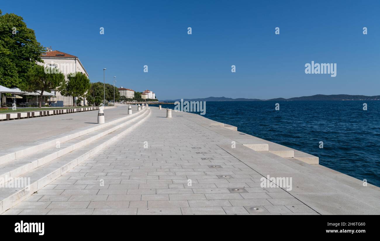 Zadar old town, famous tourist attraction in Croatia. Waterfront aerial ...