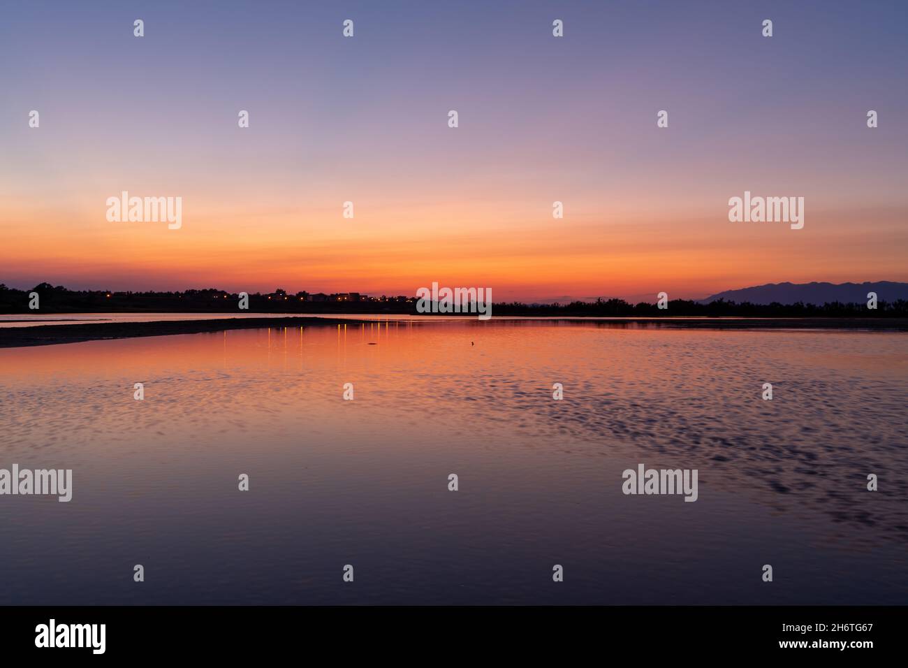 Beautiful Sunset in Croatia. Sunlight on the shore of Sea. Beautiful ...