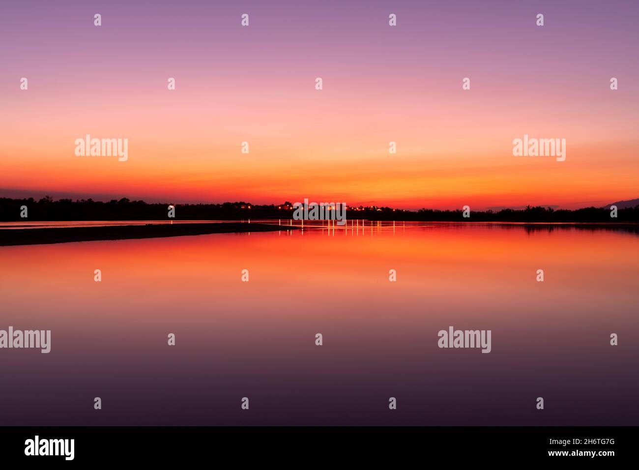 Beautiful Sunset in Croatia. Sunlight on the shore of Sea. Beautiful ...