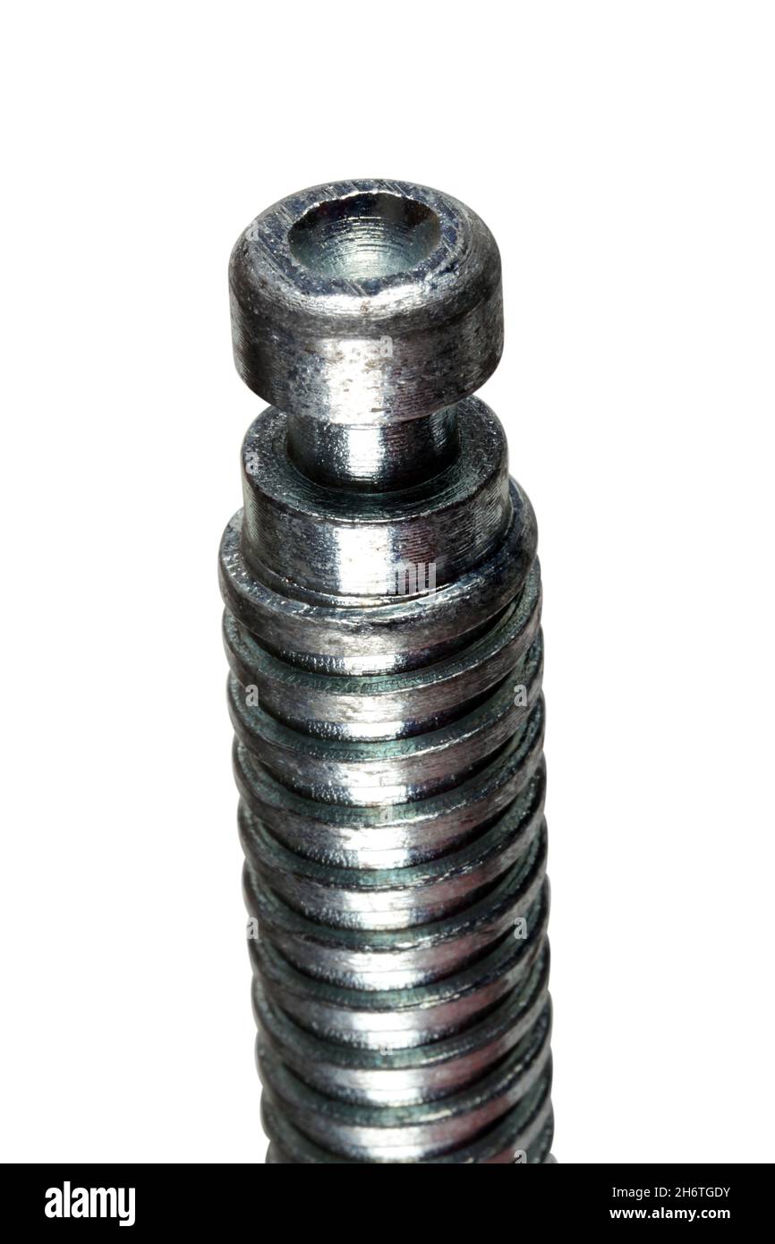 big metal screw on a white background Stock Photo - Alamy