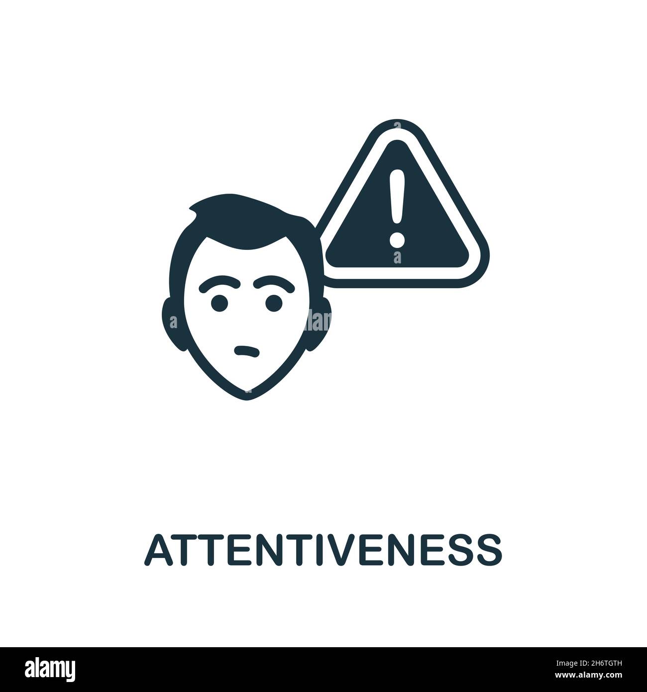 Attentiveness icon. Monochrome sign from work ethic collection ...