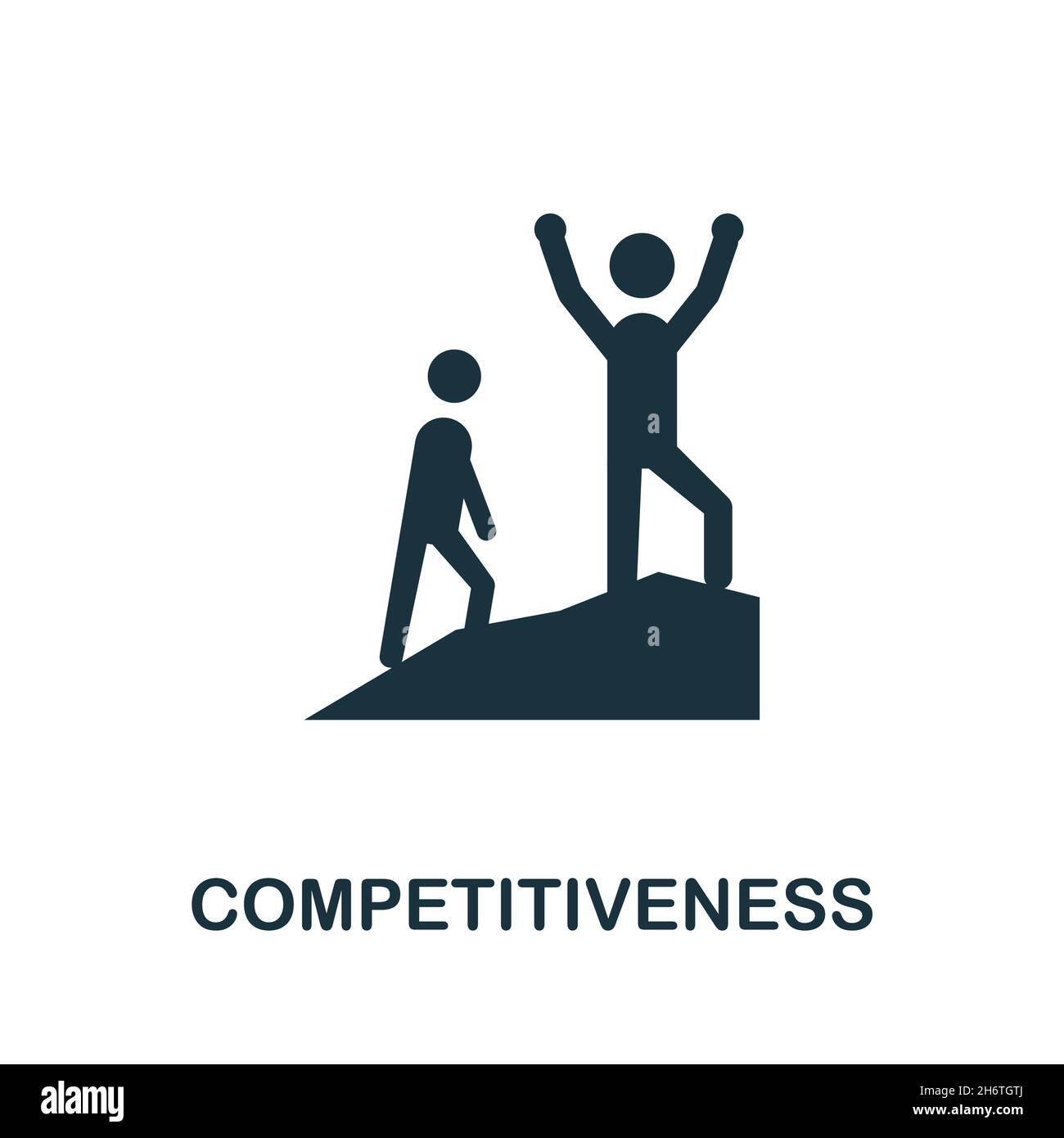 Competitiveness icon. Monochrome sign from work ethic collection ...