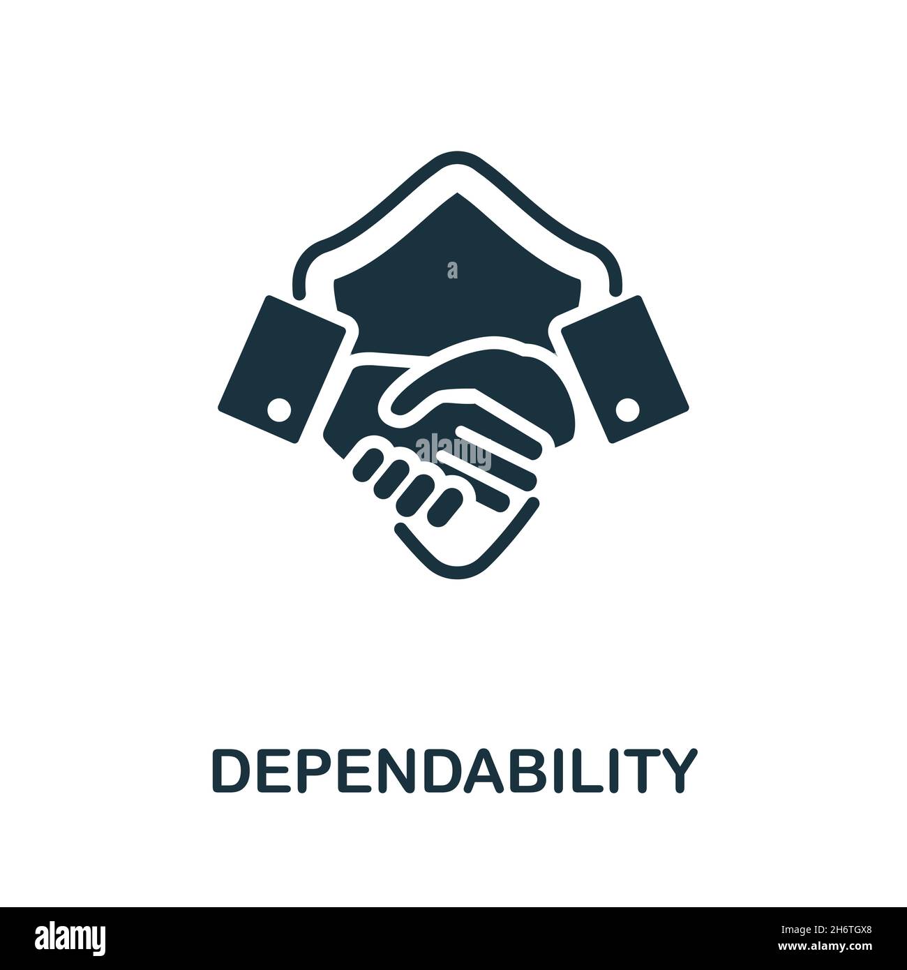 Dependability icon. Monochrome sign from work ethic collection ...
