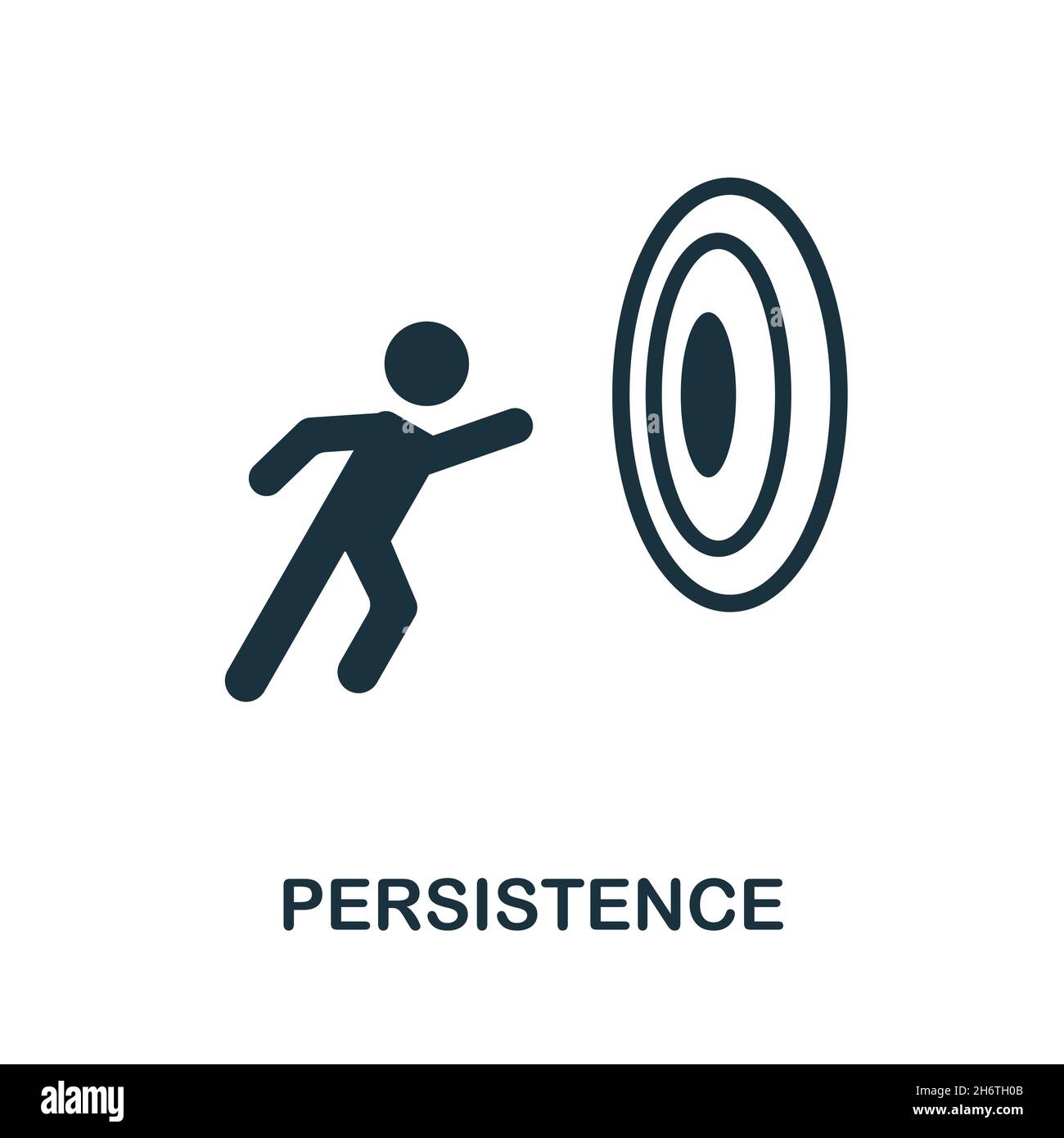 Persistence icon. Monochrome sign from work ethic collection. Creative ...
