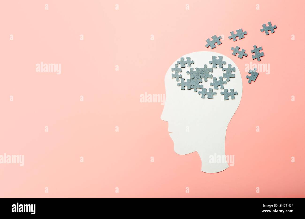 Dementia, alzheimer, memory and mental brain health concept background ...