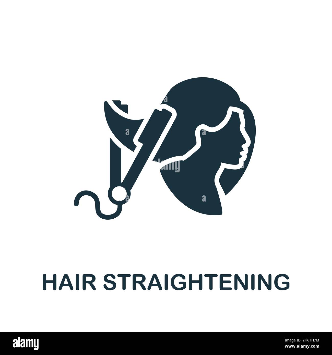 Hair Straightening icon. Monochrome sign from hairdresser collection ...