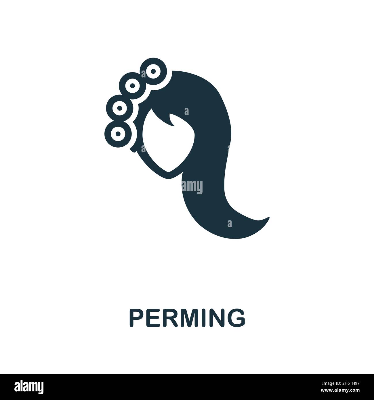 Perming icon. Monochrome sign from hairdresser collection. Creative ...