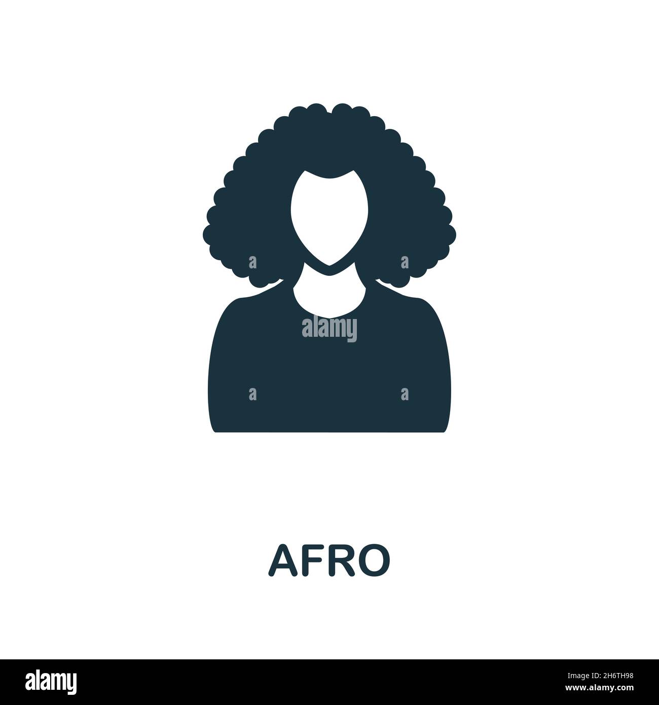 Afro icon. Monochrome sign from hairdresser collection. Creative Afro ...
