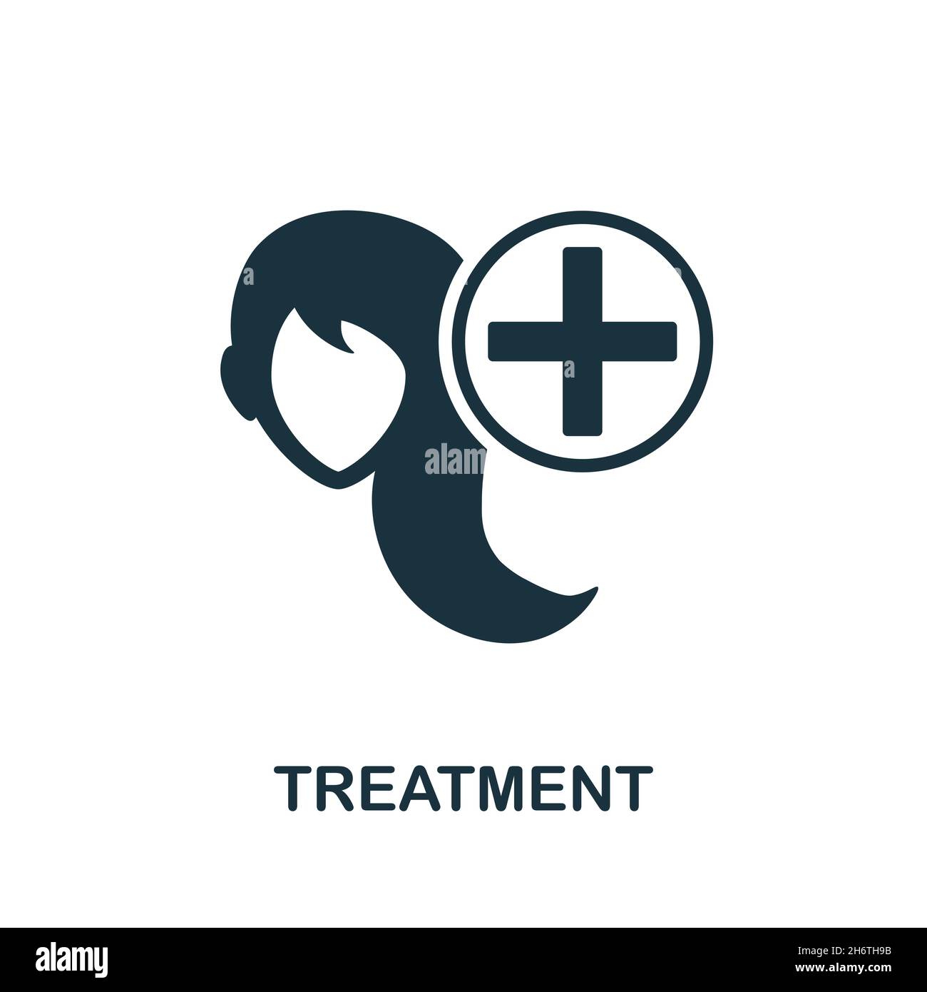 Treatment icon. Monochrome sign from hairdresser collection. Creative ...