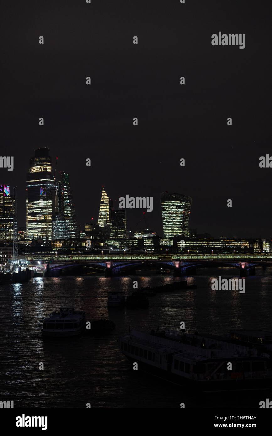 London the City Skyline and Christmas beginning 2021 Stock Photo - Alamy