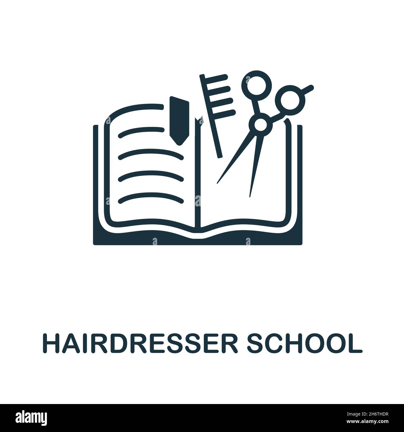 Hairdresser School icon. Monochrome sign from hairdresser collection ...