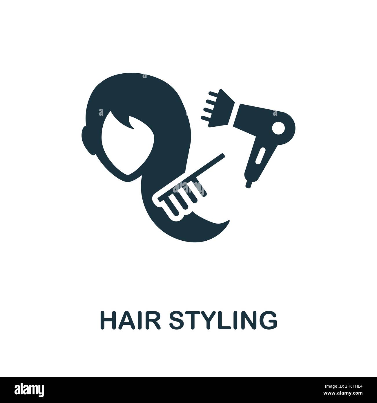 Hair Styling icon. Monochrome sign from hairdresser collection ...