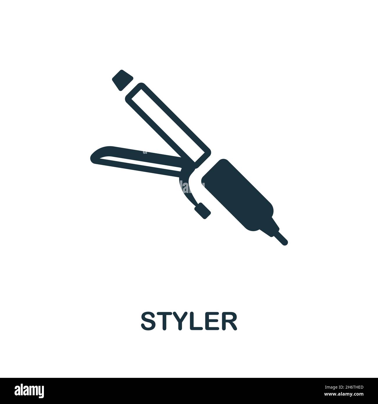 Styler icon. Monochrome sign from hairdresser collection. Creative ...