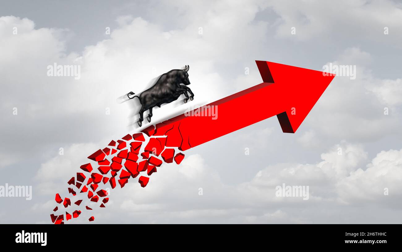 Market crisis and bull economy danger and economic panic concept ...