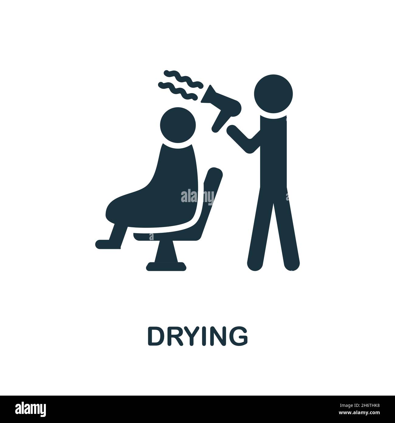 Drying icon. Monochrome sign from hairdresser collection. Creative ...