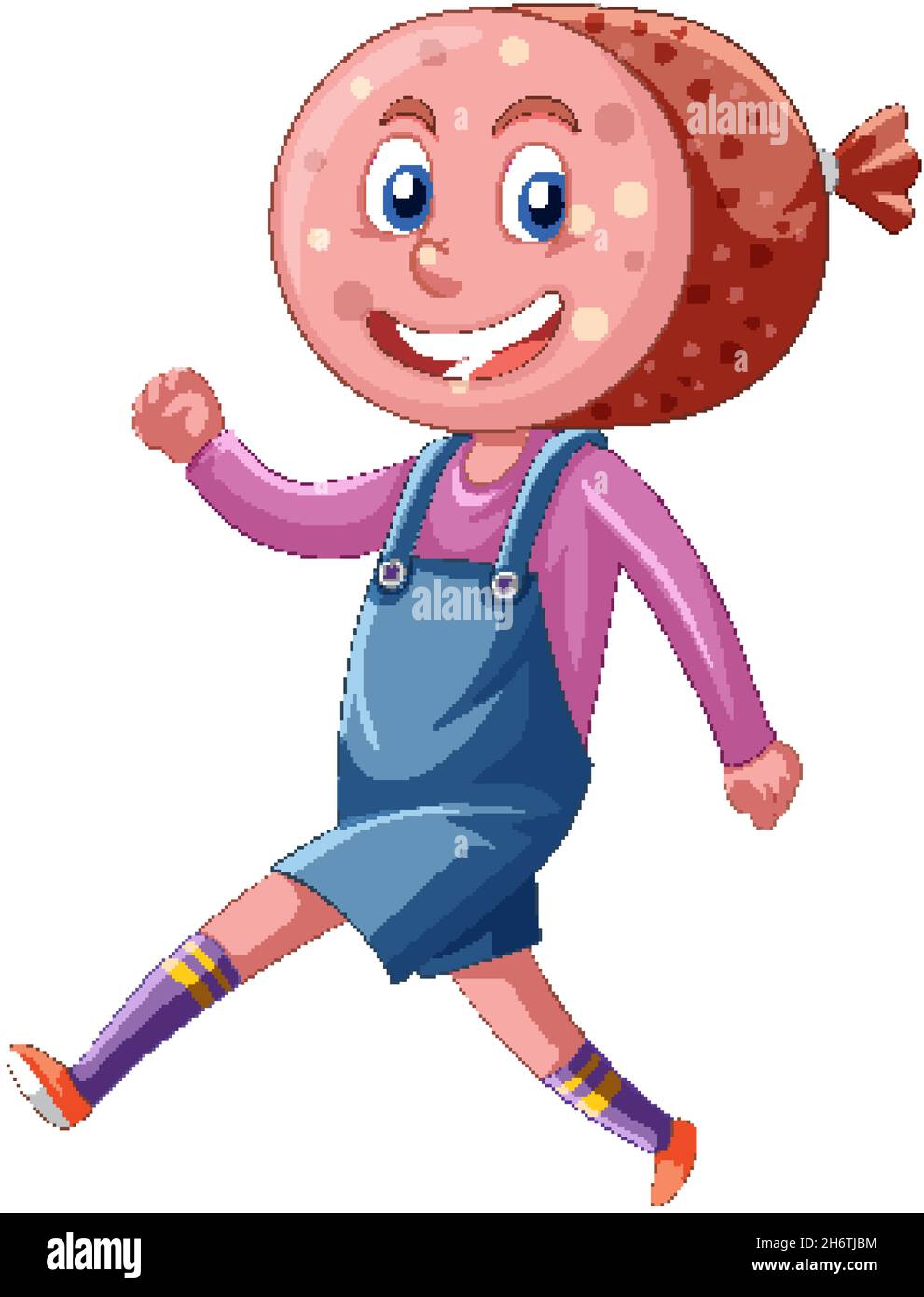 Salami cartoon character on white background illustration Stock Vector ...