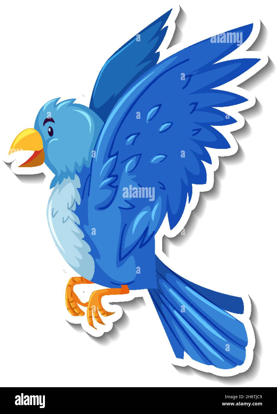 Cute blue bird animal cartoon sticker illustration Stock Vector Image ...