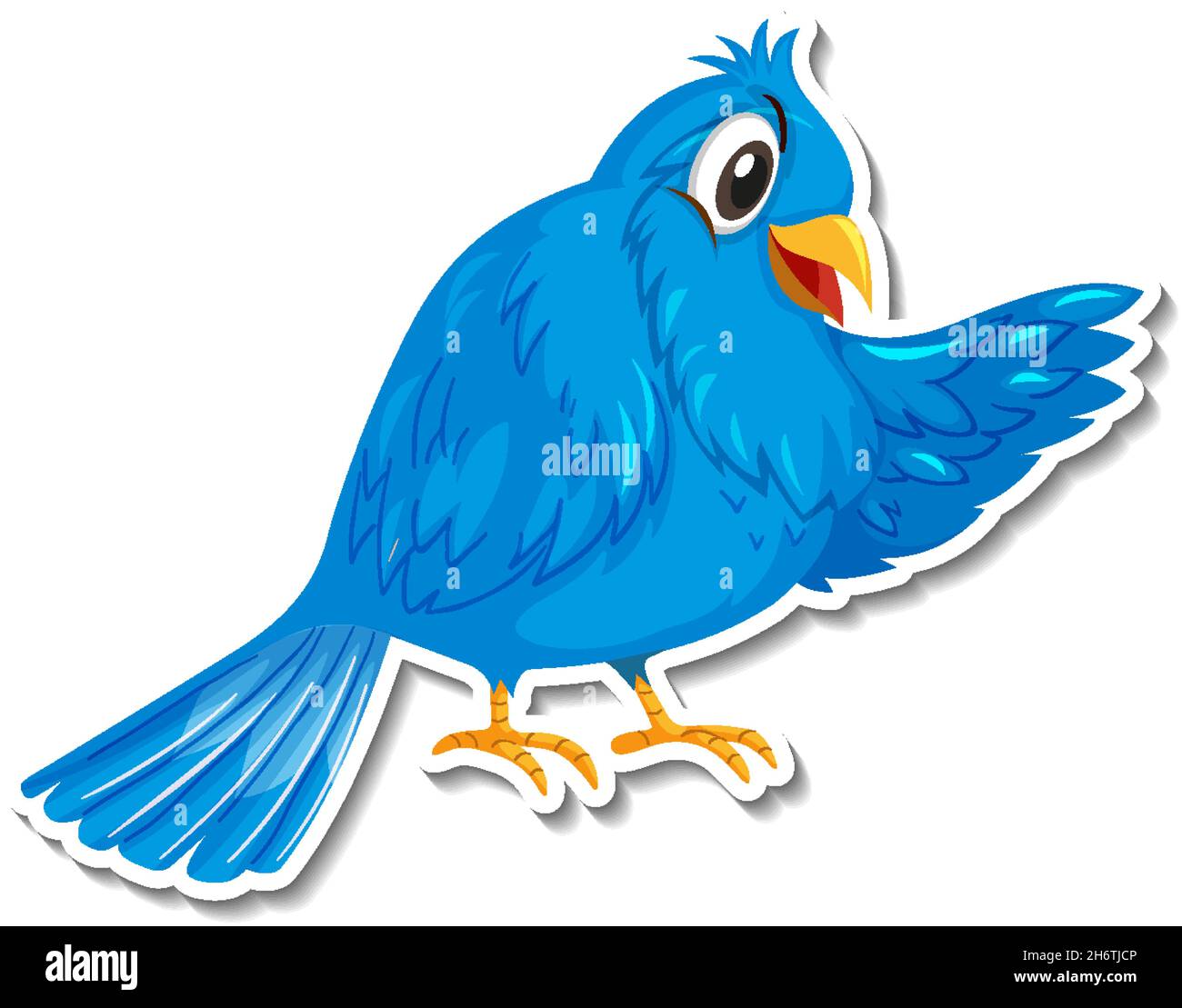 Cute blue bird animal cartoon sticker illustration Stock Vector Image ...