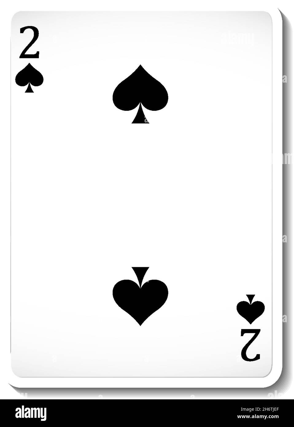 Two of Spades Playing Card Isolated illustration Stock Vector Image ...